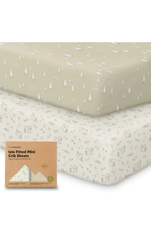 KEABABIES Isla Fitted Mini Crib Sheets - Pine Grove