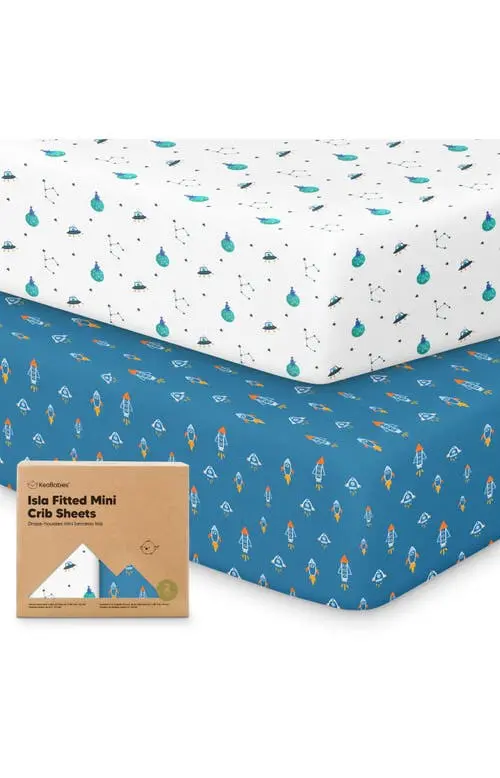 KEABABIES Isla Fitted Mini Crib Sheets - Space Quest