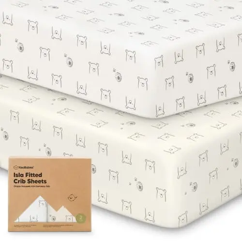 KEABABIES Isla Fitted Crib Sheets - Bumble Bear
