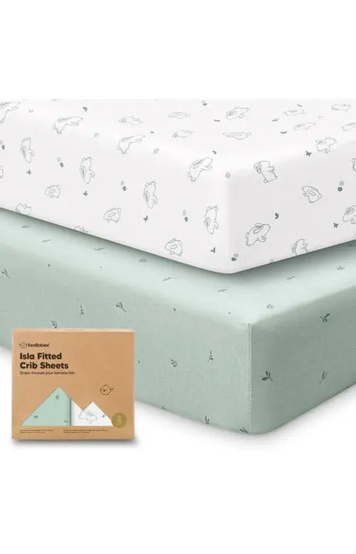 KEABABIES Isla Fitted Crib Sheets - Bunnies