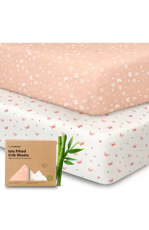 KEABABIES Isla Fitted Crib Sheets - Butterflies