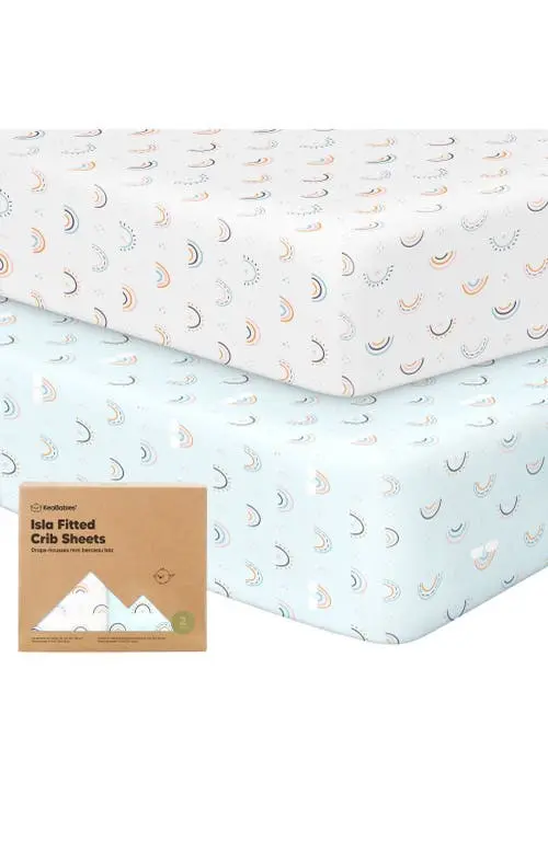 KEABABIES Isla Fitted Crib Sheets - Jolly Rainbow