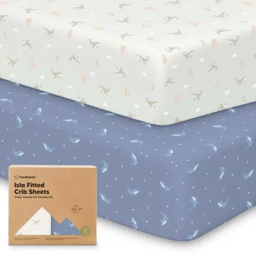 KEABABIES Isla Fitted Crib Sheets - Marine Muse