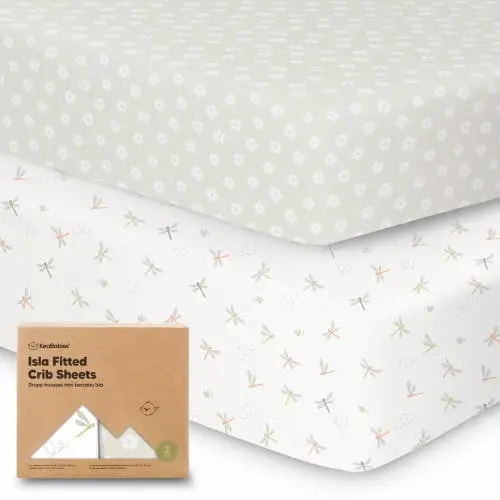 KEABABIES Isla Fitted Crib Sheets - Meadow