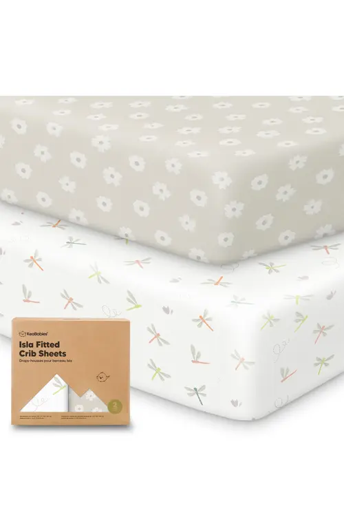 KEABABIES Isla Fitted Crib Sheets - Meadow