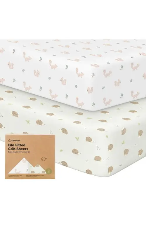 KEABABIES Isla Fitted Crib Sheets - Nibbles/bruce