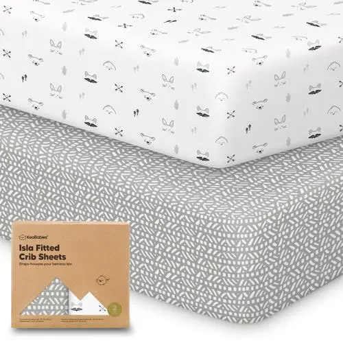 KEABABIES Isla Fitted Crib Sheets - Nordic