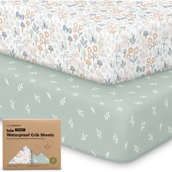 KEABABIES 2-pack Isla Protect+ Waterproof Crib Sheets - Prairie