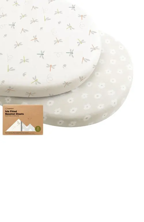 KEABABIES 2-pack Isla Fitted Bassinet Sheets - Meadow