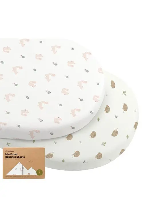 KEABABIES 2-pack Isla Fitted Bassinet Sheets - Nibbles/bruce