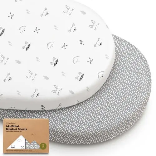 KEABABIES 2-pack Isla Fitted Bassinet Sheets - Nordic