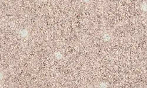 LORENA CANALS Mini Polka Dot Washable Cotton Blend Rug - Rose Natural