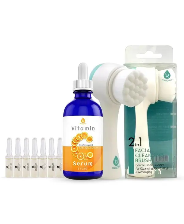 PURSONIC Anti-aging-exfoliation Set With Vitamin-c Serum - Multi-color