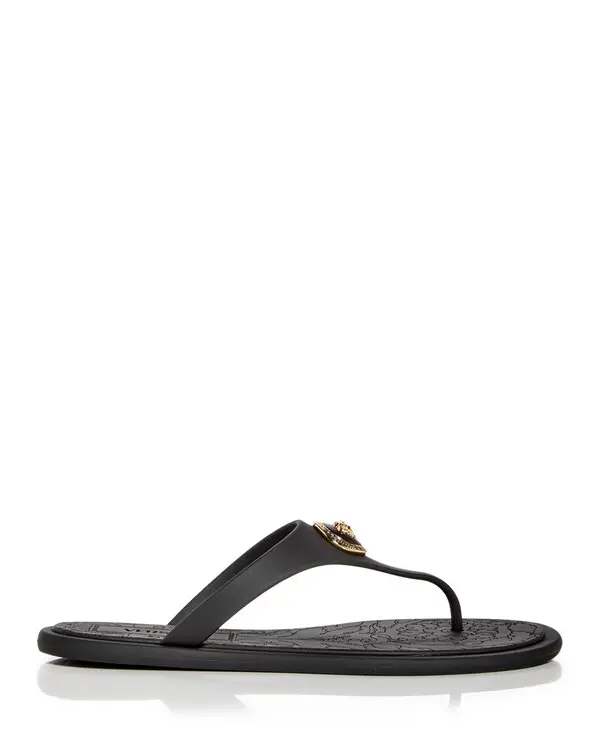 Versace Alia Medusa Thong Sandals - Black
