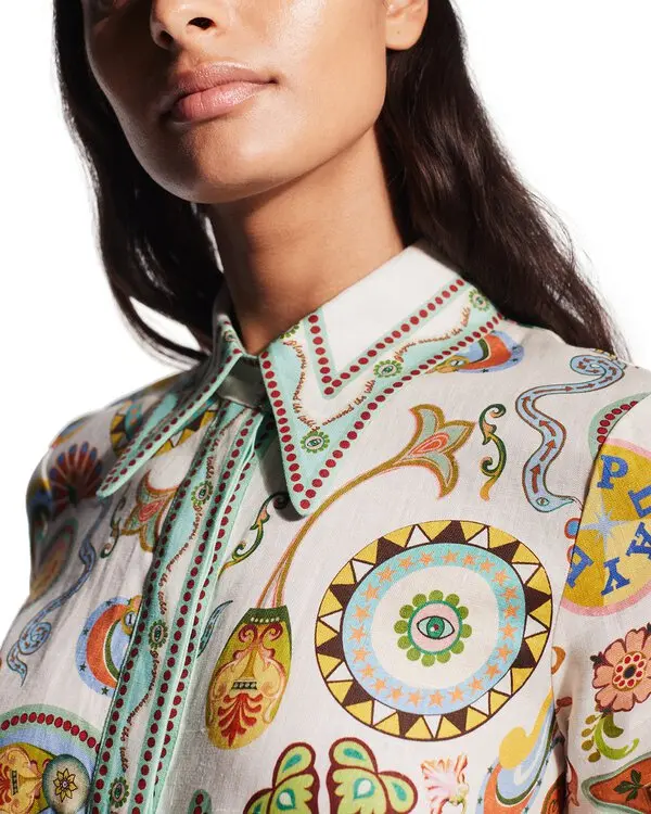 ALEMAIS Arcade Linen Shirt Dress