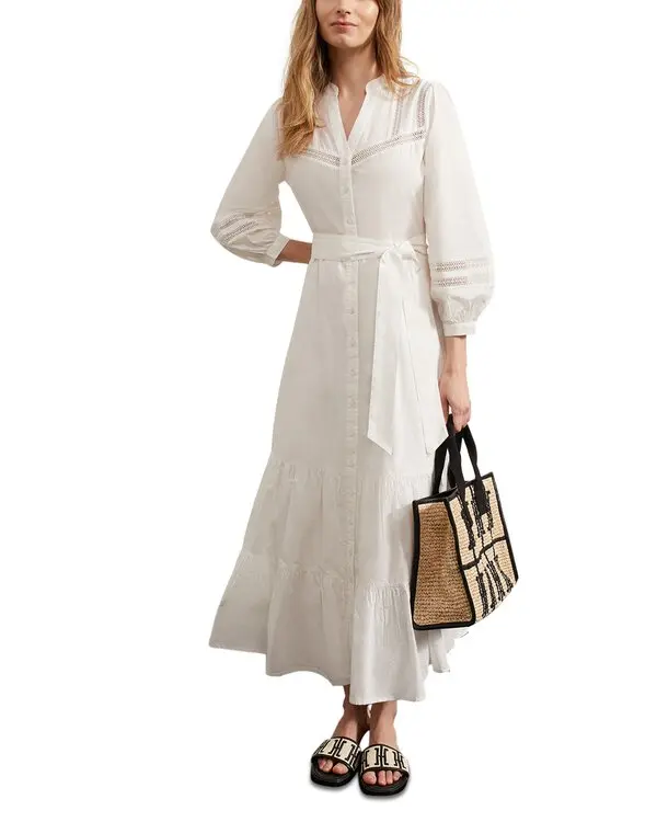 Hobbs London Selset Lace Trim Maxi Dress In White - 52% Off | Editorialist