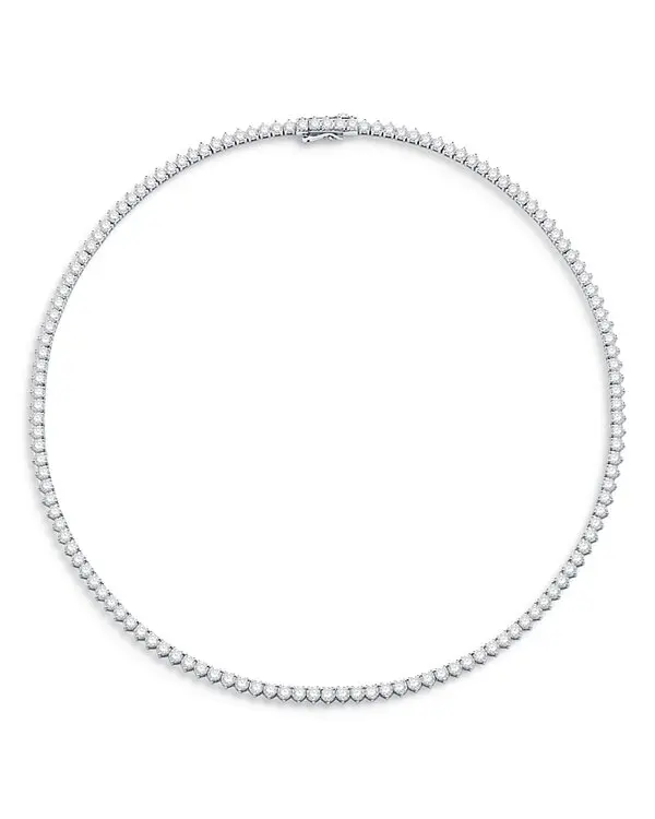 Bloomingdale'S 14k Gold 10.0 Tcw Certified Diamond Tennis Necklace - White