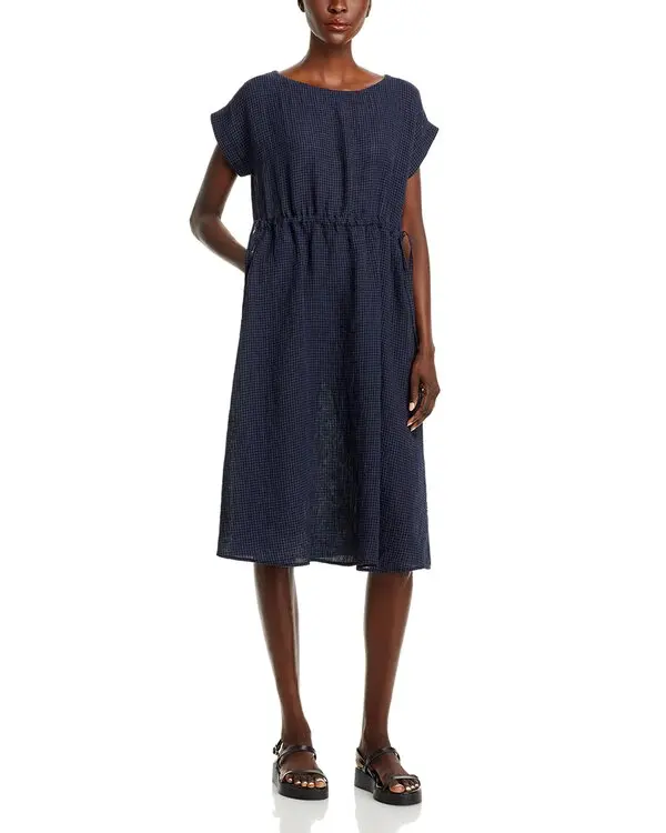 Eileen Fisher Linen Ballet Neck Dress