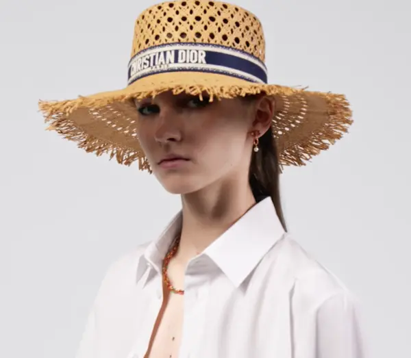 Dior Dioriviera Naughtily-D Small Brim Hat - Natural,Navy