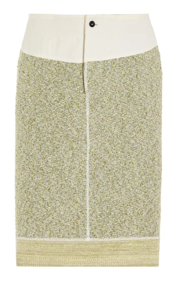 Bottega Veneta Knit Cotton-blend Midi Skirt - Ivory