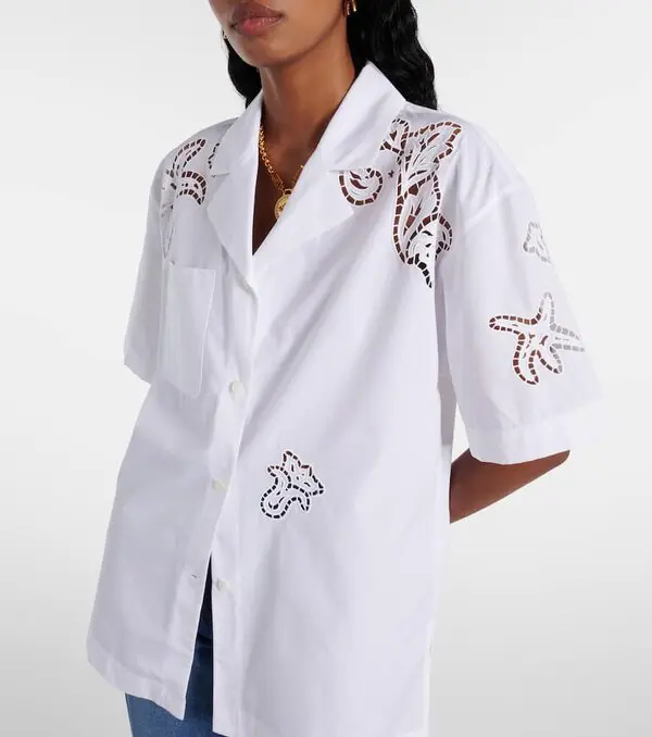 Versace Embroidered Cotton Bowling Shirt