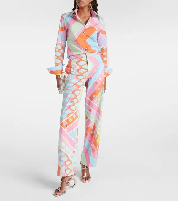 Emilio Pucci Vivara Mid-rise Straight Pants