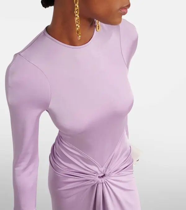 Victoria Beckham Gathered Jersey Midi Dress In Purple - 40% Off |  Editorialist