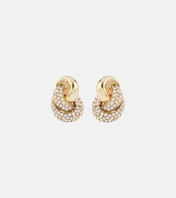 Oscar De La Renta Embellished Love Knot Clip-on Earrings - Gold