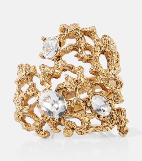 Oscar De La Renta Coral Heart Ring - Gold