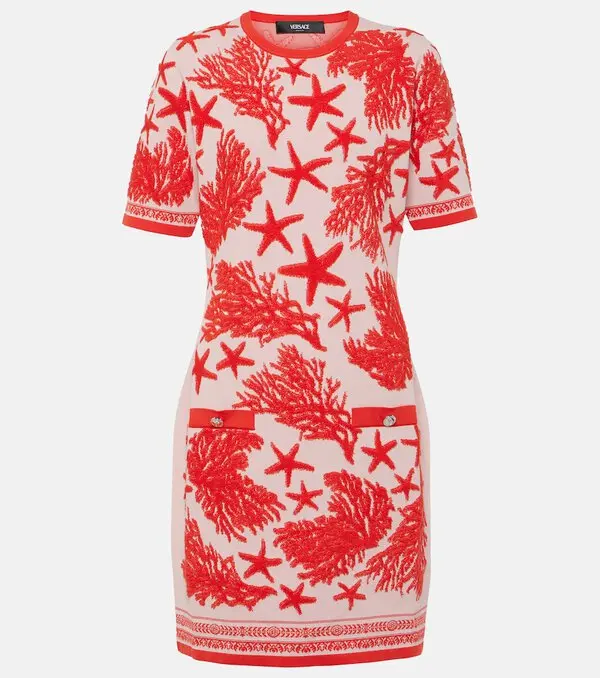 Versace Barocco Sea Jacquard Minidress - Pink