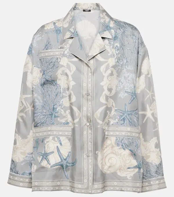 Versace Barocco Sea Oversized Silk Twill Shirt