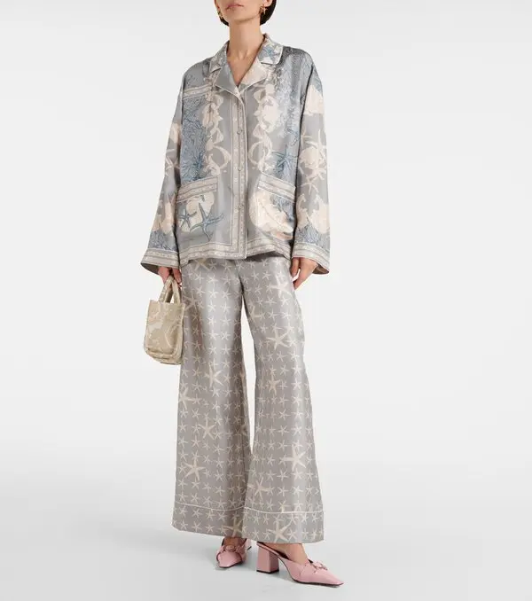 Versace Barocco Sea Oversized Silk Twill Shirt