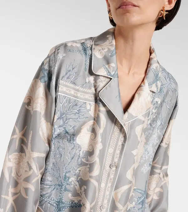 Versace Barocco Sea Oversized Silk Twill Shirt