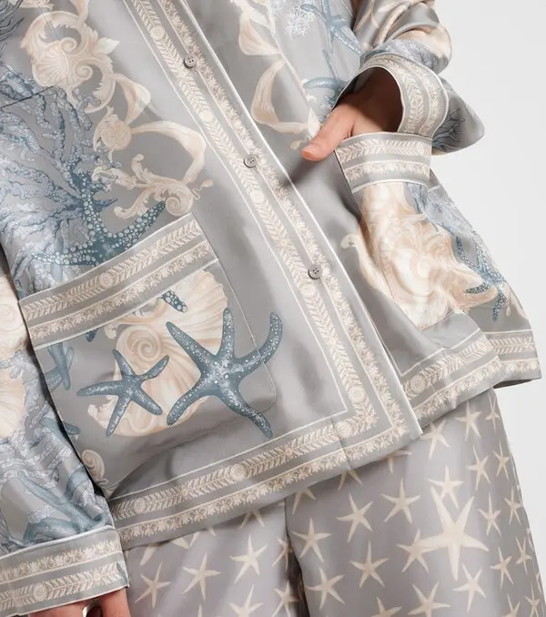 Versace Barocco Sea Oversized Silk Twill Shirt