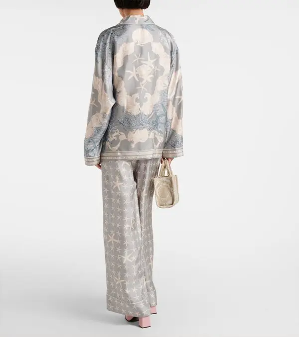 Versace Barocco Sea Oversized Silk Twill Shirt