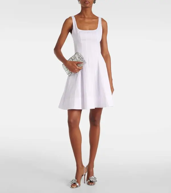 Staud Wells Cotton Poplin Minidress - White