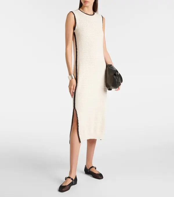 Varley Dwight Knitted Midi Dress - Neutrals