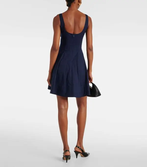 Staud Wells Cotton Poplin Minidress - Blue