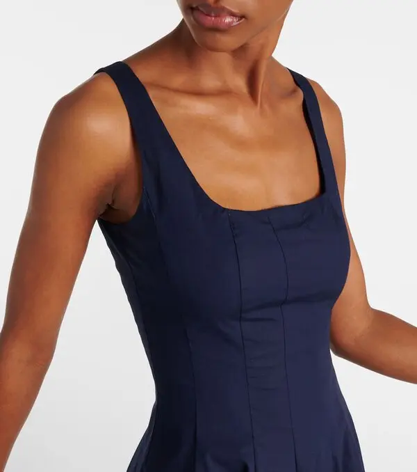 Staud Wells Cotton Poplin Minidress - Blue