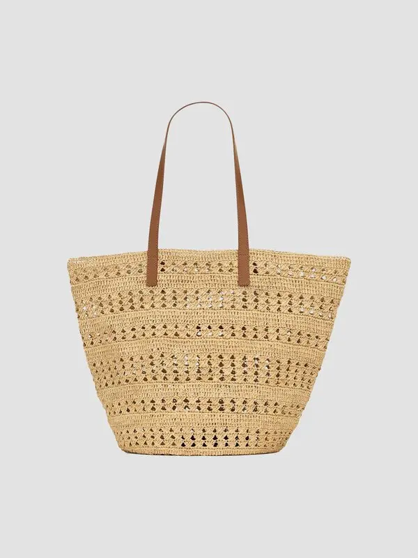 Saint Laurent Panier Raffia Tote Bag - Natural