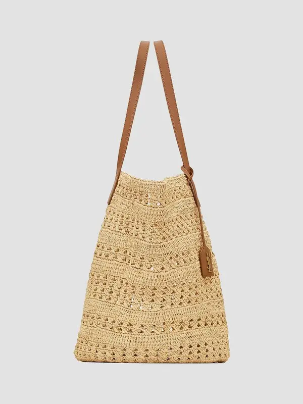 Saint Laurent Panier Raffia Tote Bag - Natural