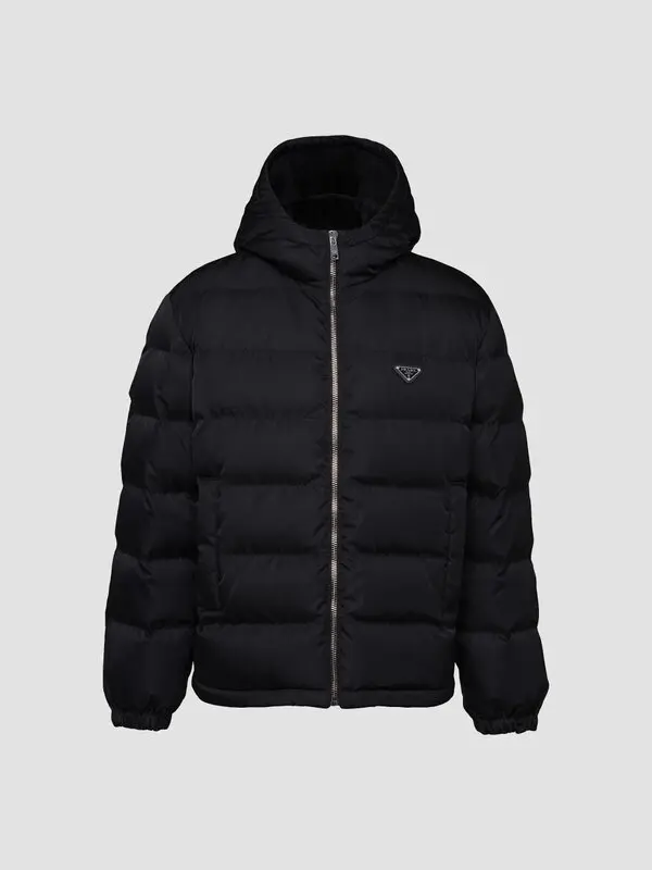 Prada Cropped Re-nylon Down Jacket - Black