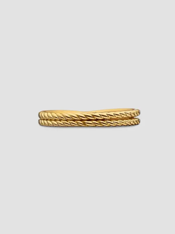 David Yurman Dy Crossover Micro Pavé Band Ring In 18k Yellow Gold