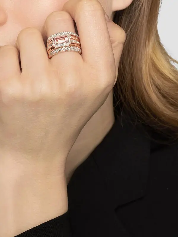 David Yurman Stax Five Row Ring In 18k Rose Gold