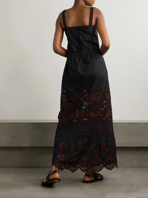 Vita Kin Grace Scalloped Maxi Dress - Black | Editorialist
