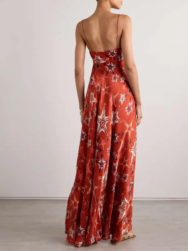 EMPORIO SIRENUSE Ariele Printed Silk-crepe Top