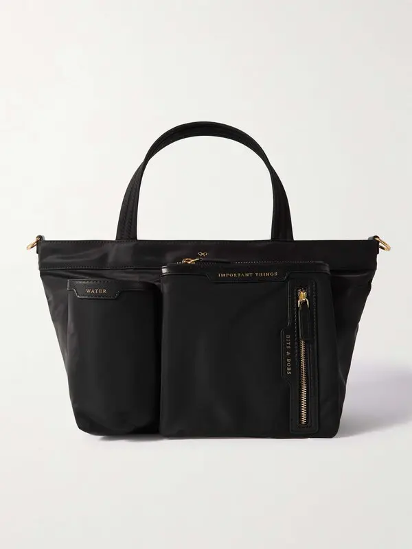 ANYA HINDMARCH Leather-trimmed Econyl Tote Bag - Black