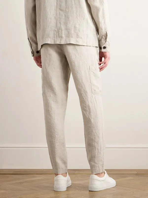 Mr P. Tapered Linen Cargo Trousers