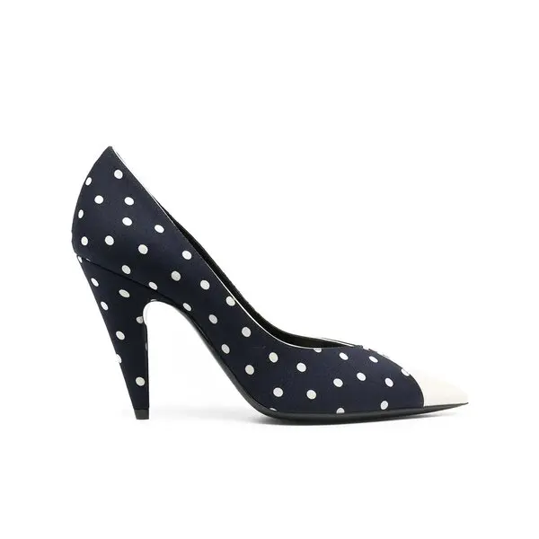 Saint Laurent Lola Polka Dot Print Pumps
