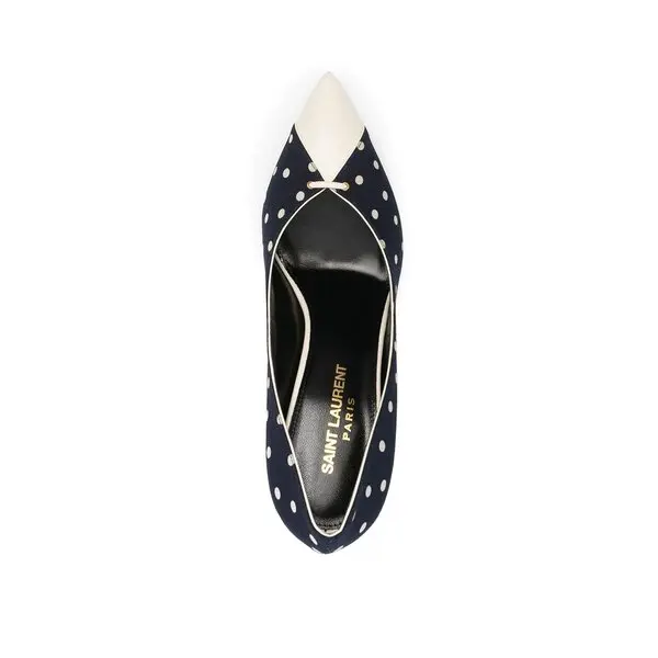 Saint Laurent Lola Polka Dot Print Pumps